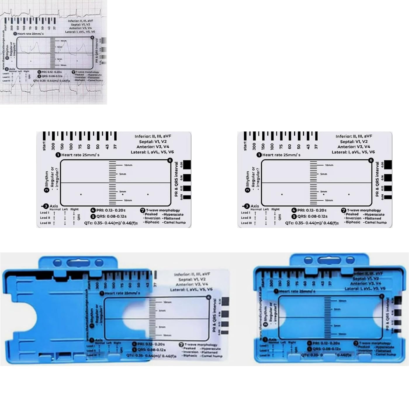 2Set ECG 7 Step Ruler, ECG Ruler Plastic Ruler Measuring Tool, ECG 7 ...