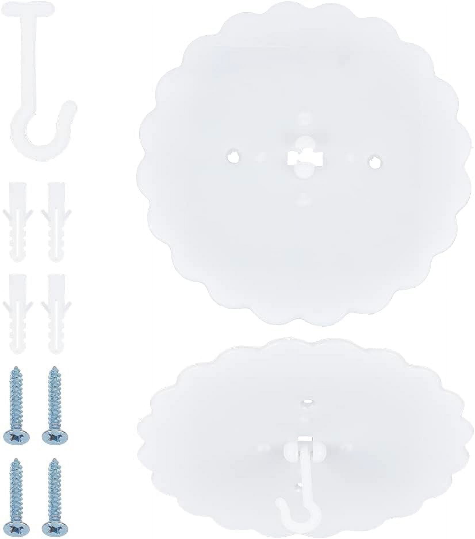 2Set Flower Shape Plastic Ceiling Hook Hangers Heavy Duty Wall Mounted ...