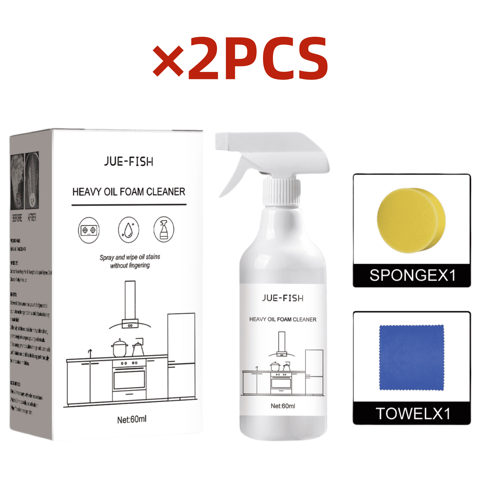 2Set Foaming Heavy Oil Stain Cleaner, All Purpose Bubble Cleaner ...