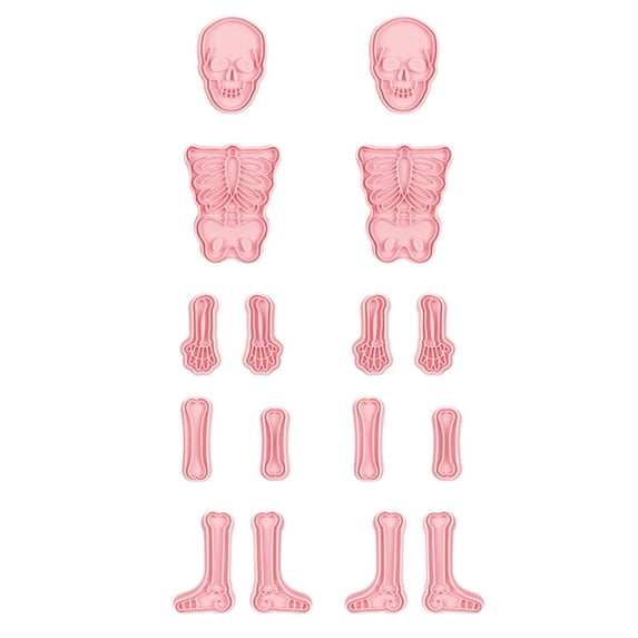 2Set Halloween Skeleton Pattern Biscuits Molds Cookie Stamps Fondant ...