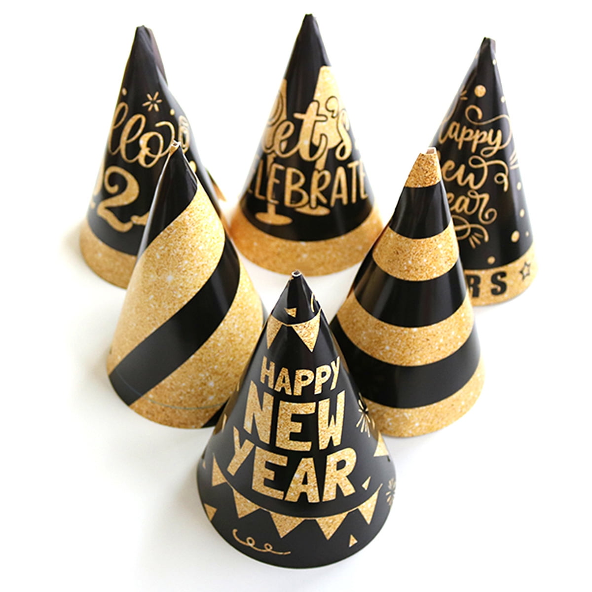 2Set Happy New Year Party Hats Fancy New Year Paper Cone Hat Cheers New ...