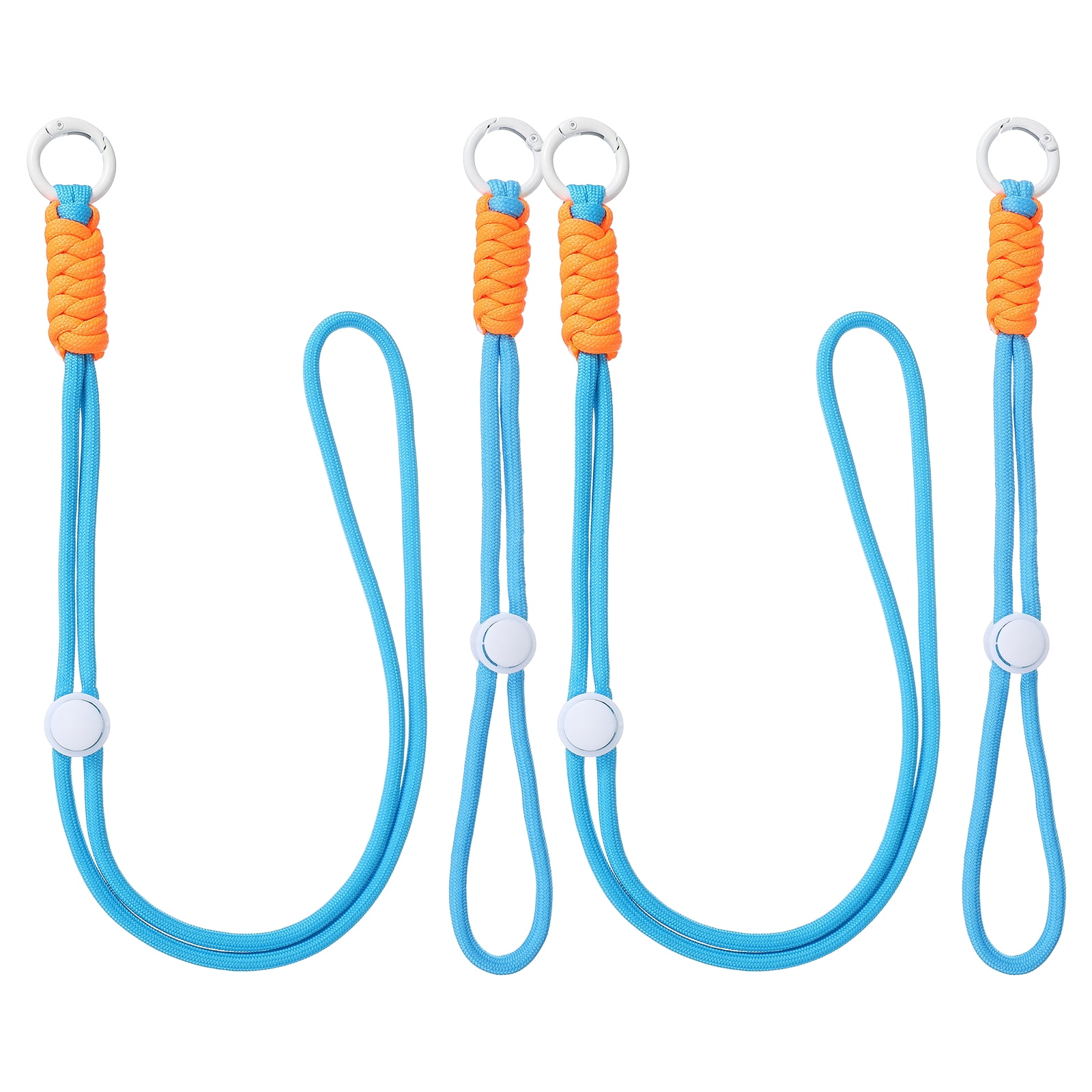 2Set Heavy Duty Paracord Keychain Lanyard, Adjustable Necklace Whistles ...