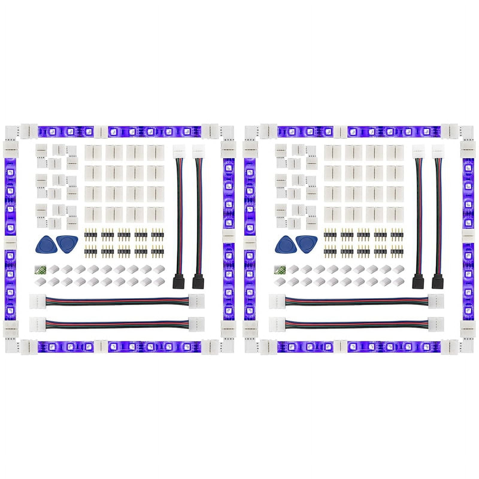 S For Strip Lights 20-Pack RGB LED Strip Connectors - 4-Pin Solderless ...