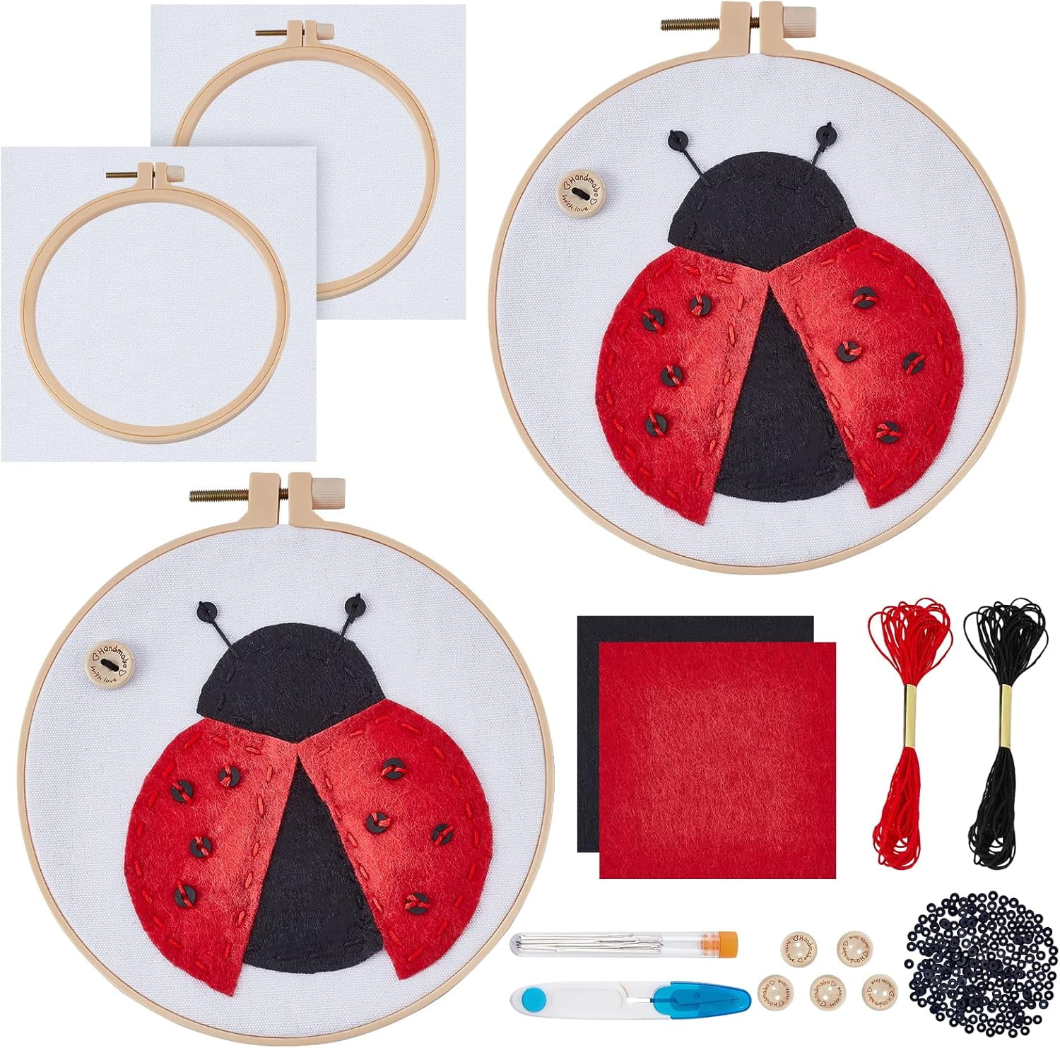 2Set Lady Bug Embroidery Kit Cross Stitch Kits - Walmart.com
