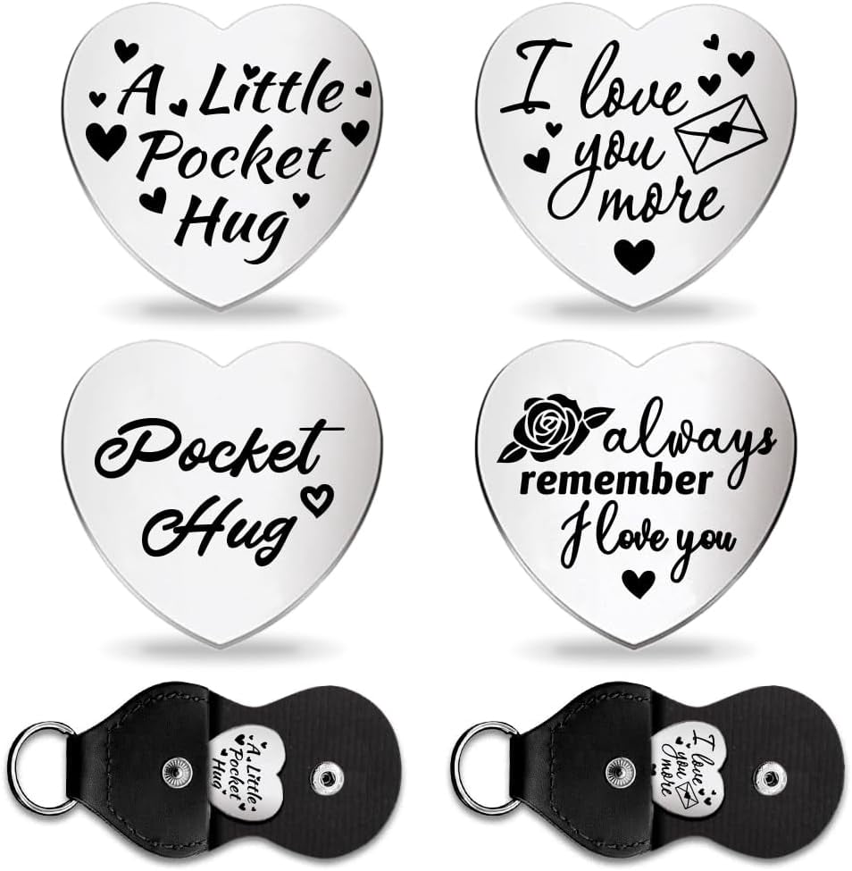 2Set Love You Forever Love Heart Pocket Hug Token Long Distance Gifts ...