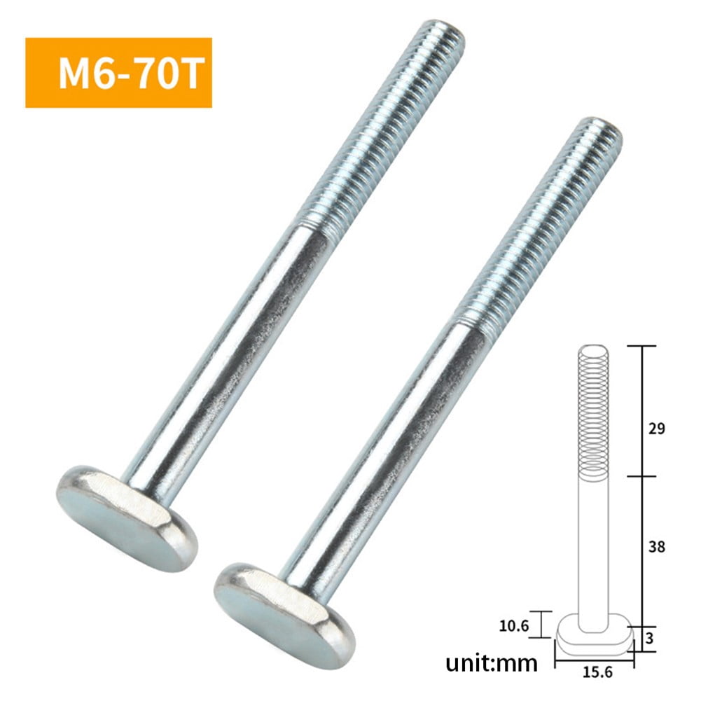 2Set M6 T-Track Bolts Knobs T Slot Bolts and Knobs Clamps for ...