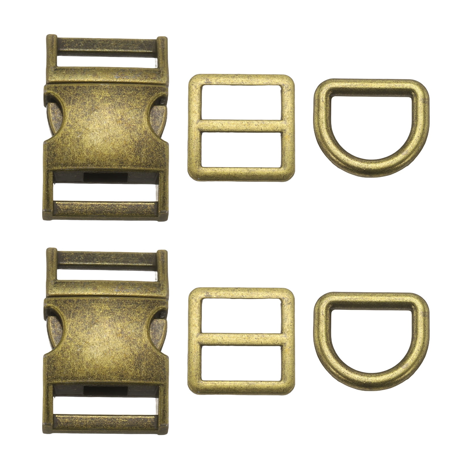 2Set Metal Side Release Buckles 0.8" with Tri-Glide Sliders D Rings ...