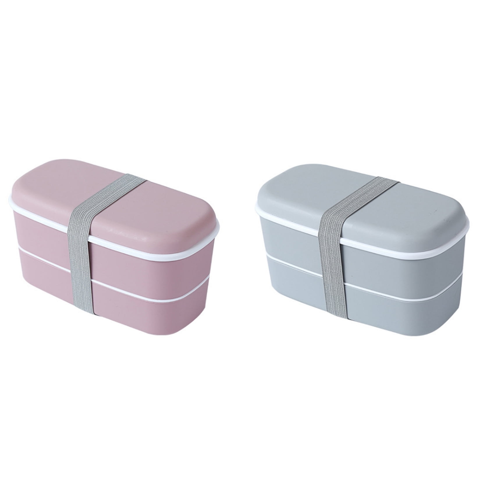 2Set Microwavable 2 Layer Lunch Box with Compartments Bento Box ...