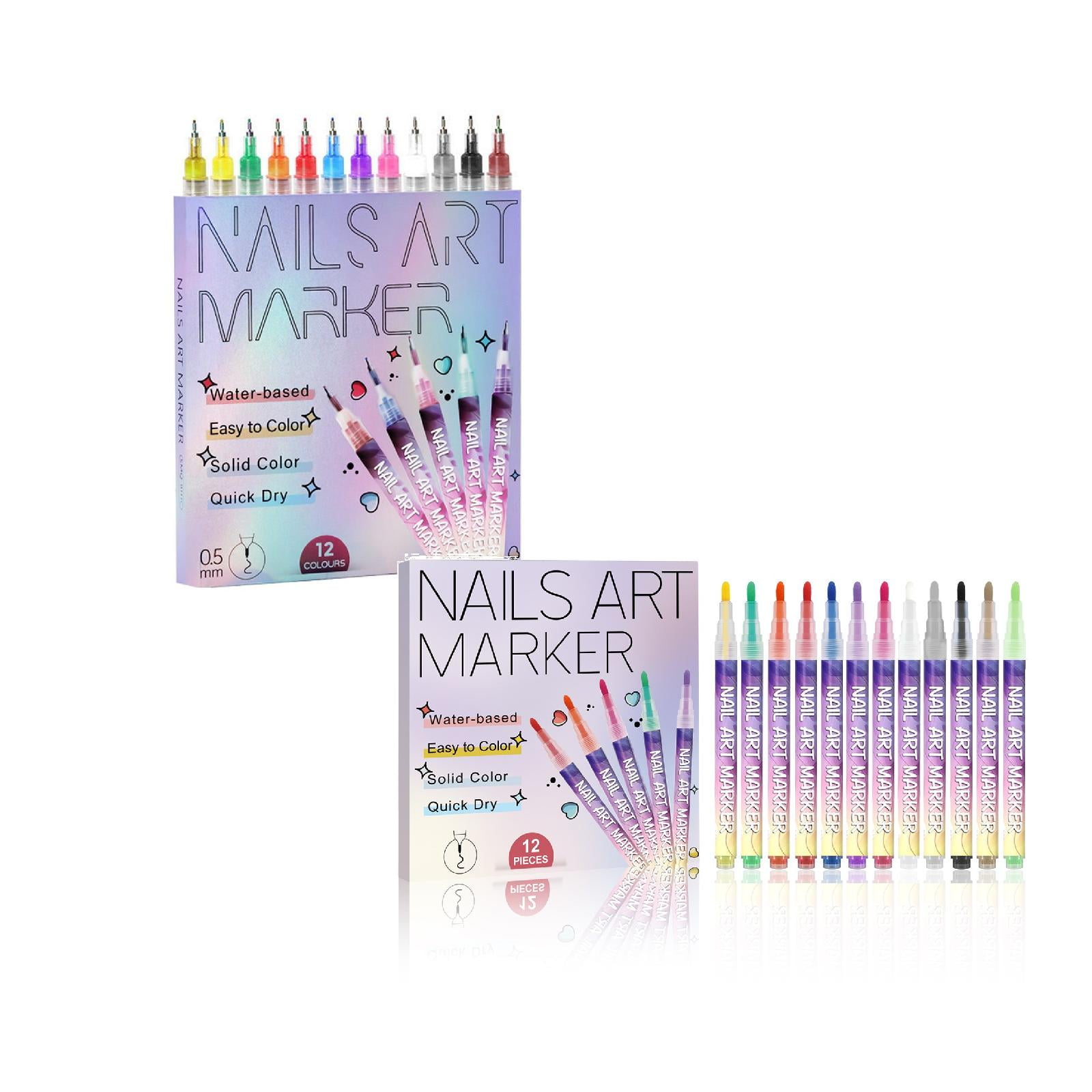 2Set Nail Art Pens,Nail Polish Pens Set Drawing Painting Point Liner ...