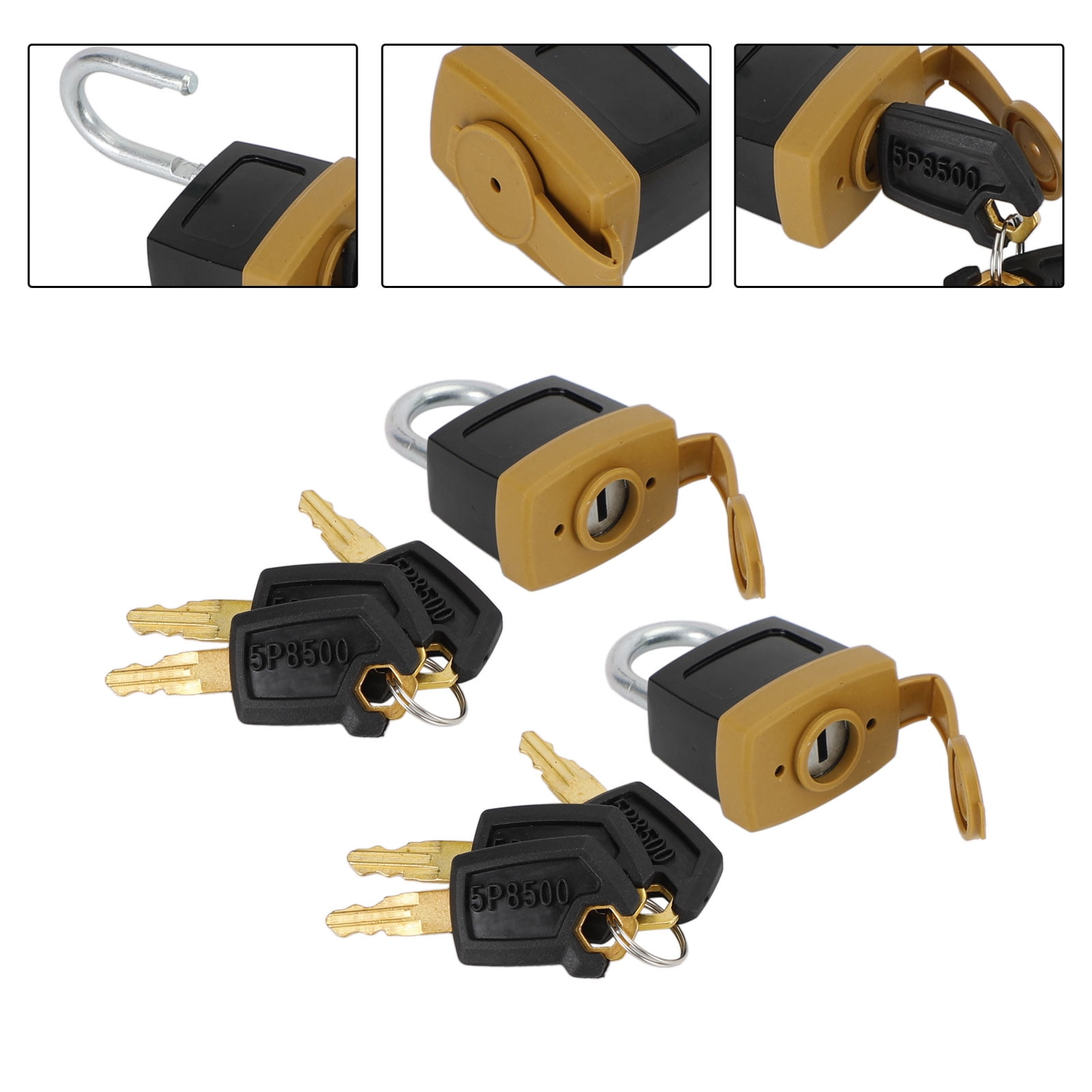 2Set Padlock Pad Lock W/6 New Keys For Caterpillar (CAT) 5P8500 246 ...
