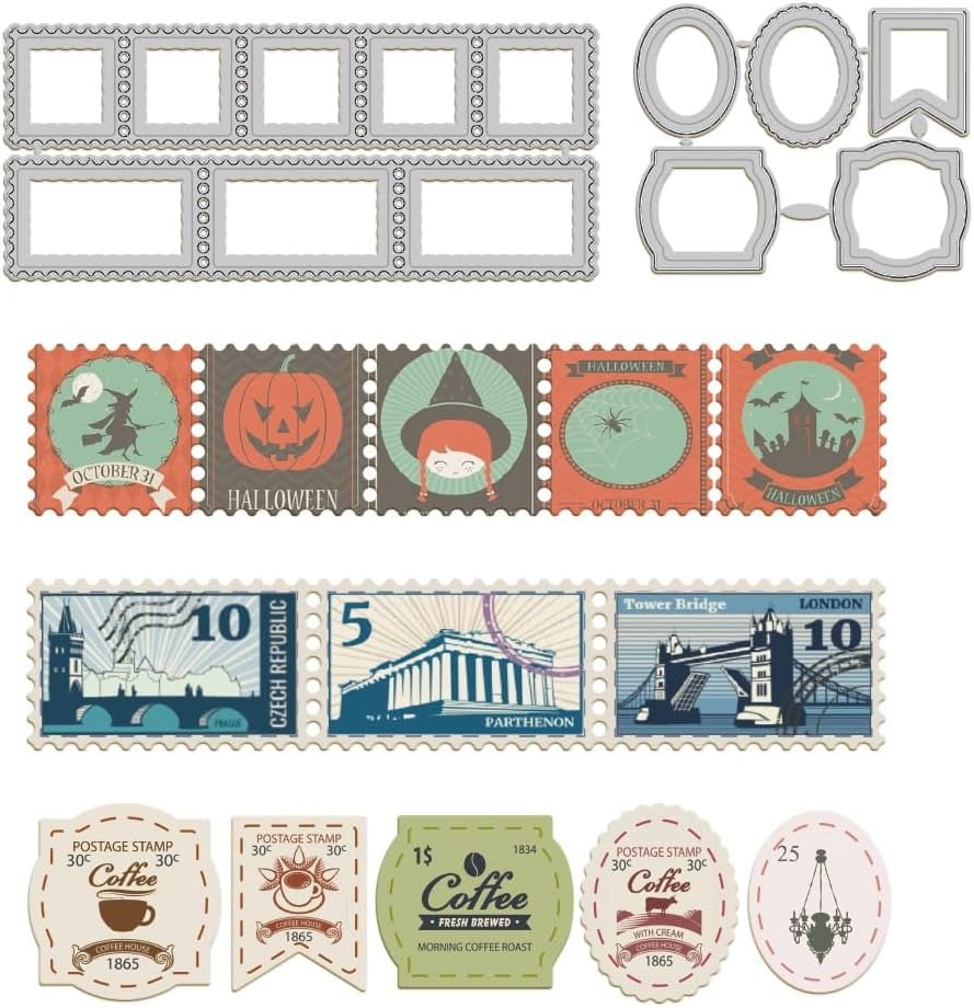 2Set Photo Frame Stamp Plate Cutting Dies for Card Making Rectangular ...