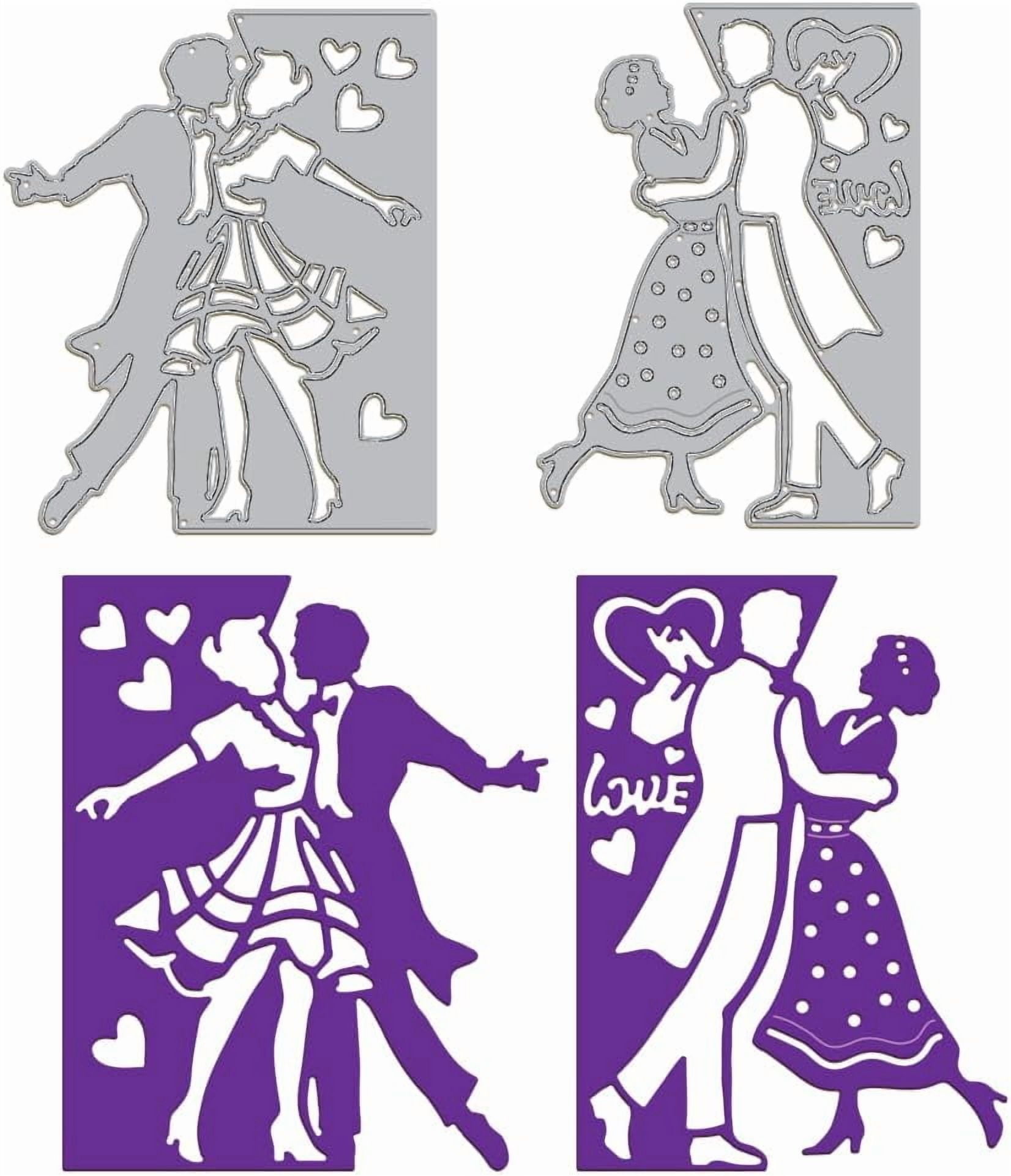 2Set Retro Characters Dancing Cutting Dies for Card Making Vintage ...