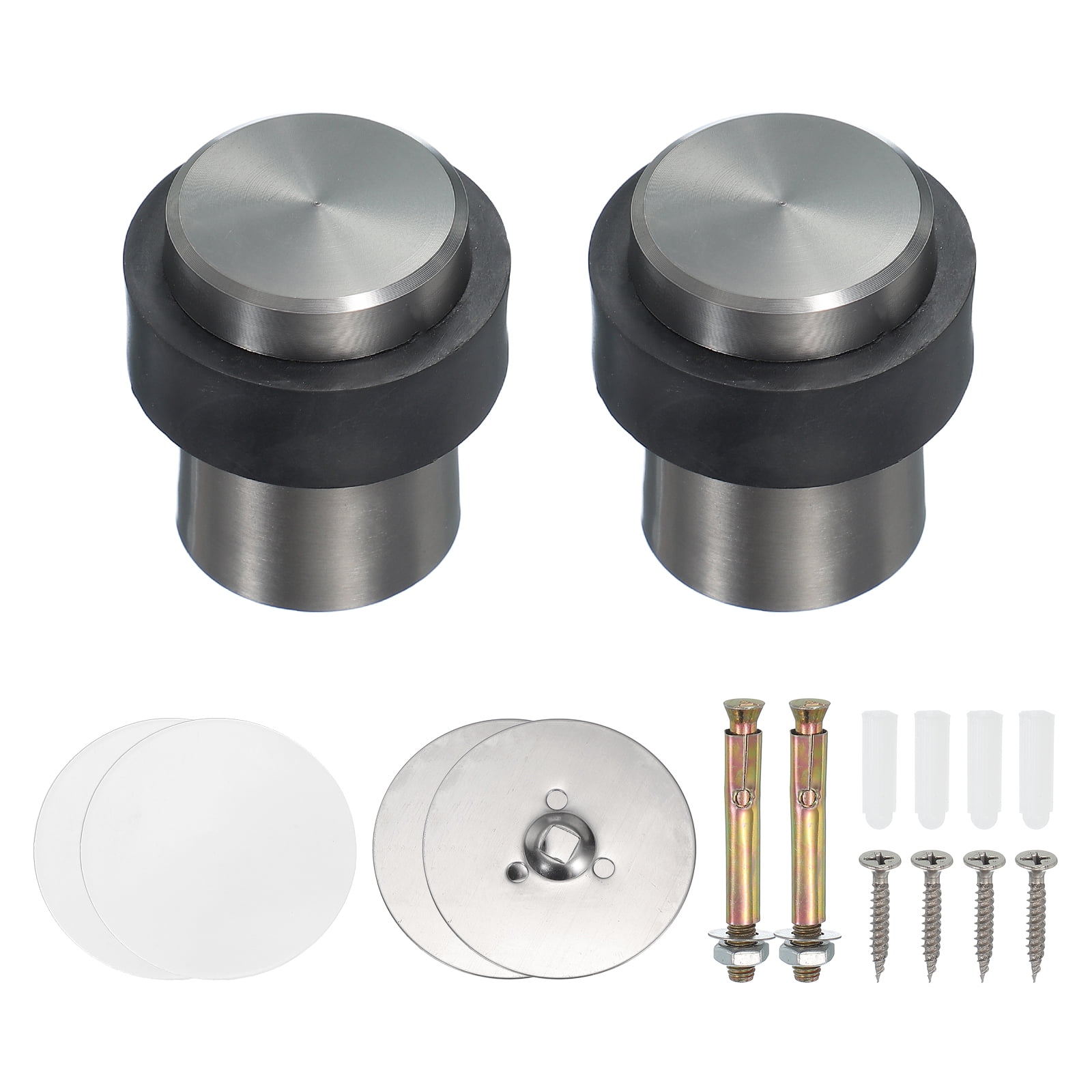 2Set Round Door Stoppers, 46mm Stainless Steel Door Stop Doorstop Wedge ...