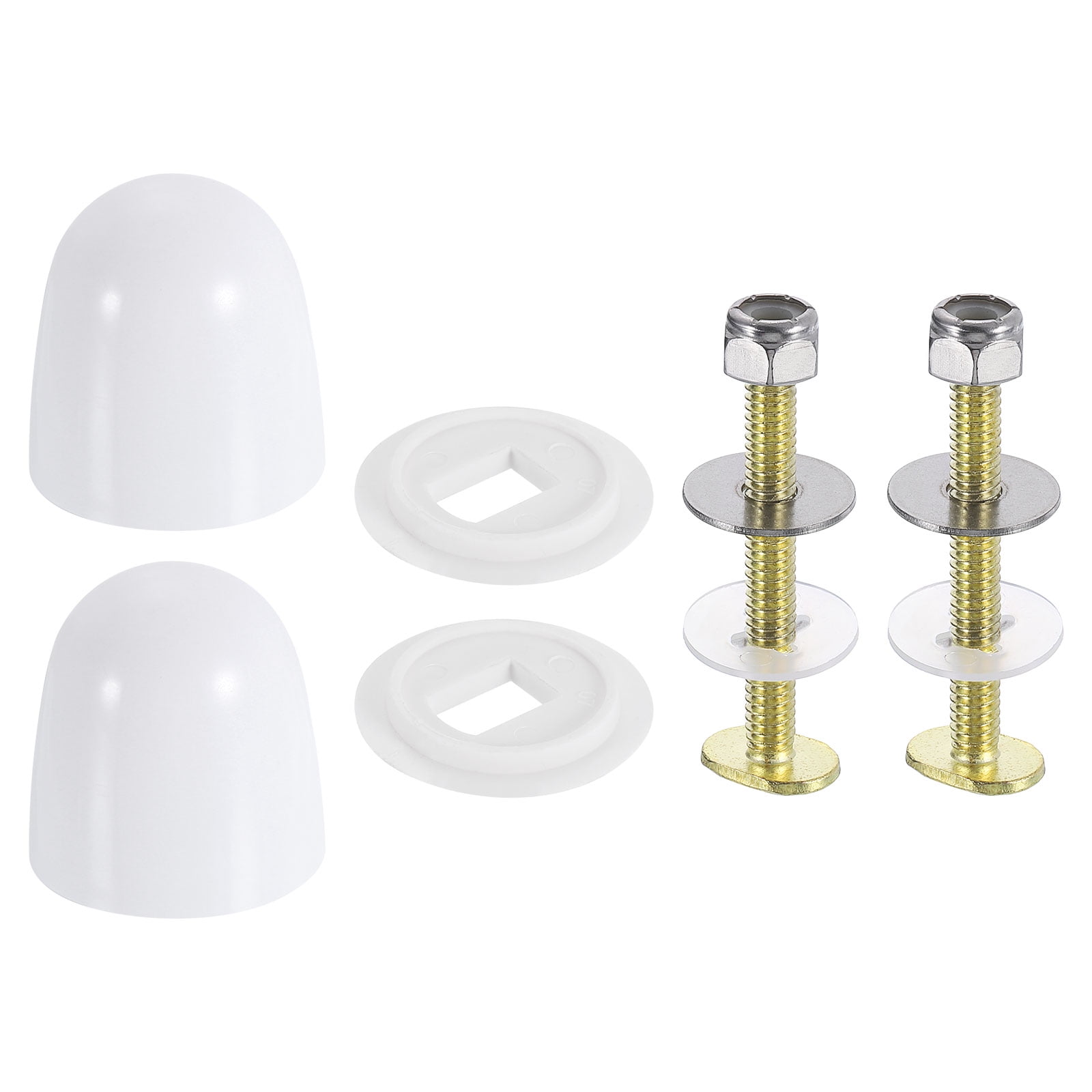 2Set Toilet Floor Bolts and Caps Kit, Solid Brass Toilet Bowl to Floor ...