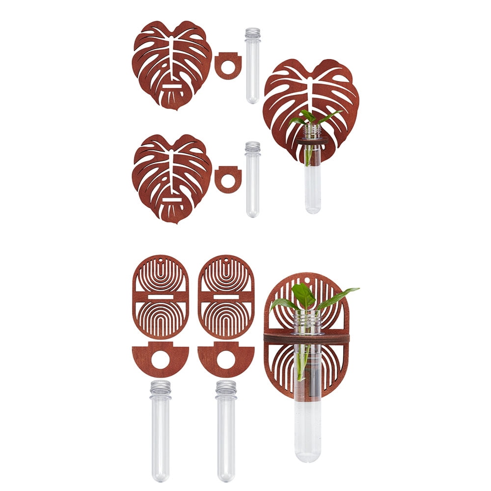 2Set US Wood Plant Holder with Plastic Bead Storage Tubes for Garden ...