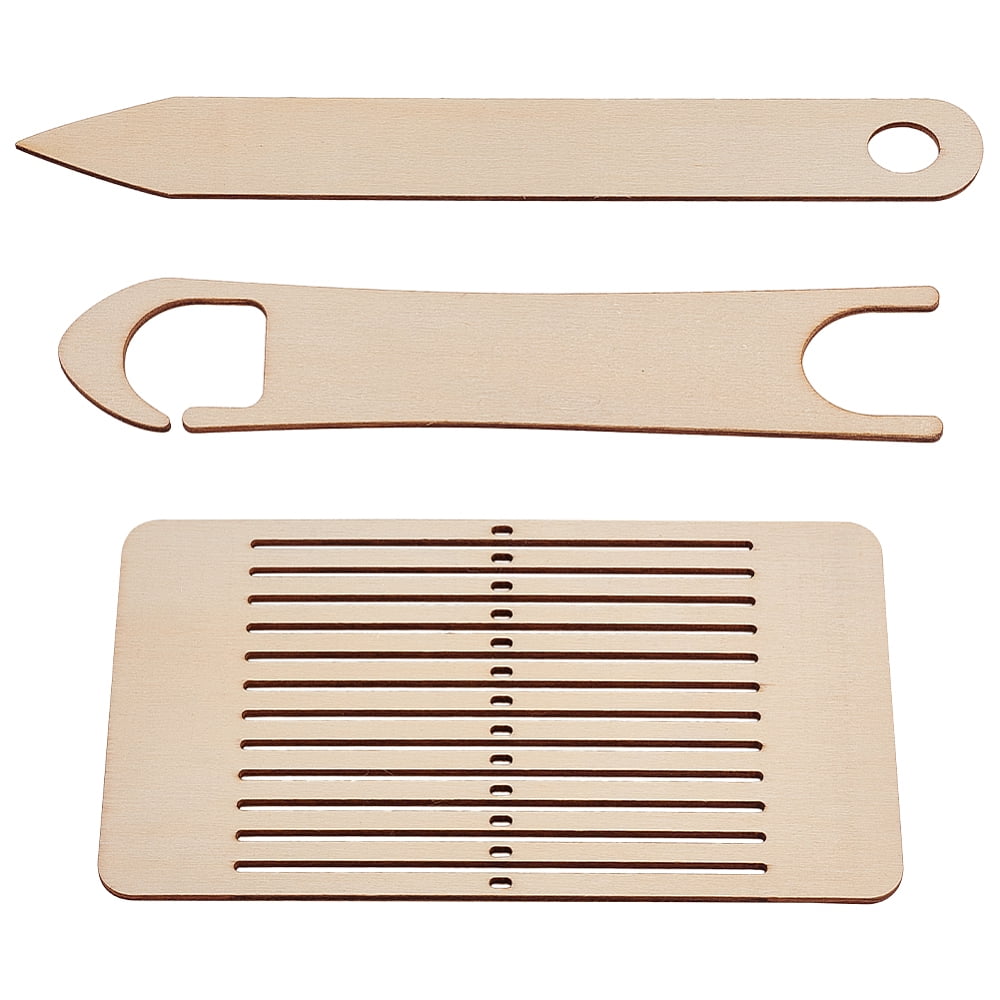 2Set Wooden Knitting Loom Weaving Tools PapayaWhip 9x12x0.25cm Hole ...