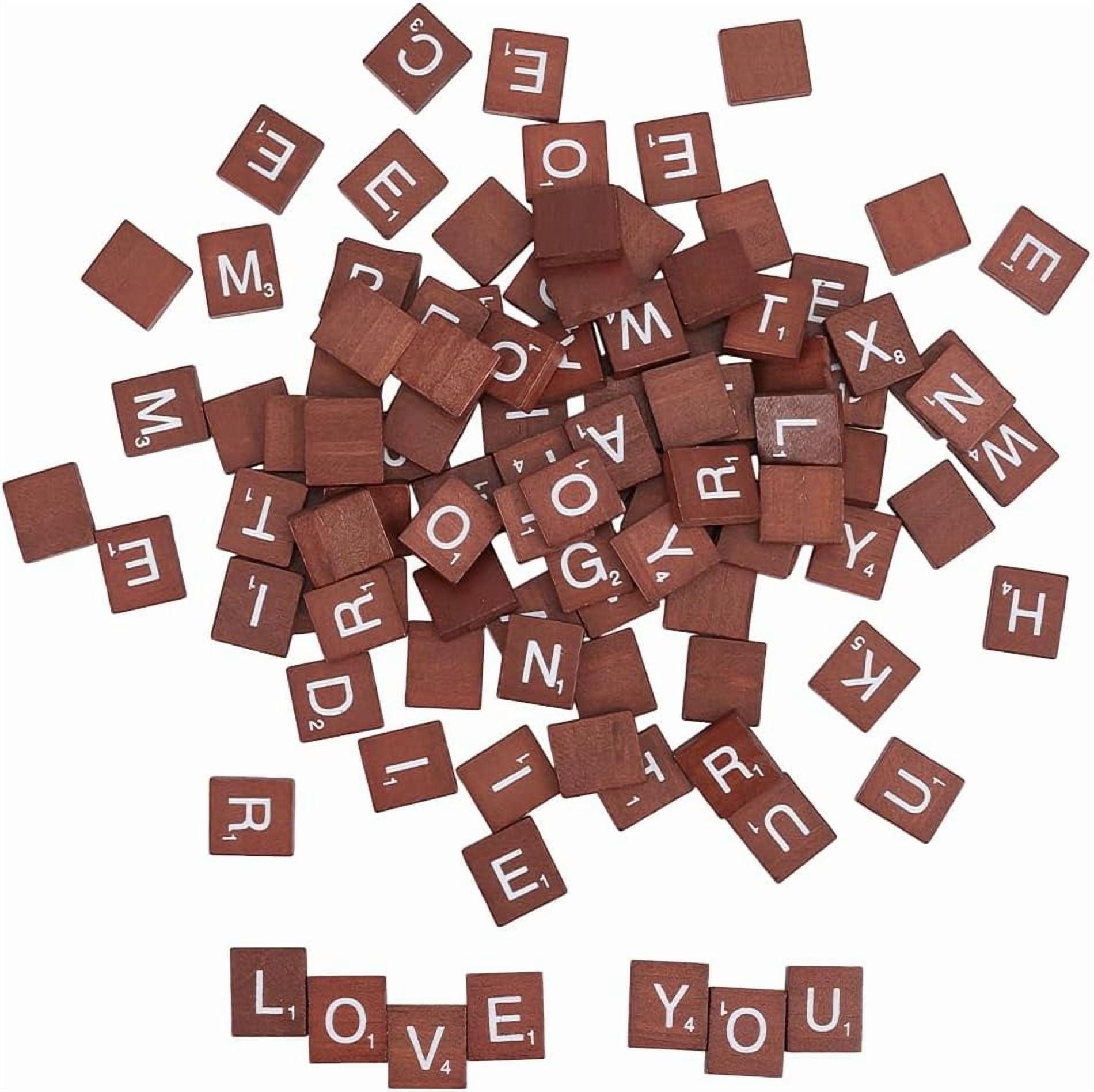 2Sets 200Pcs Wood Letter Tiles 20x17.5mm Wooden Tiles A-Z Capital ...