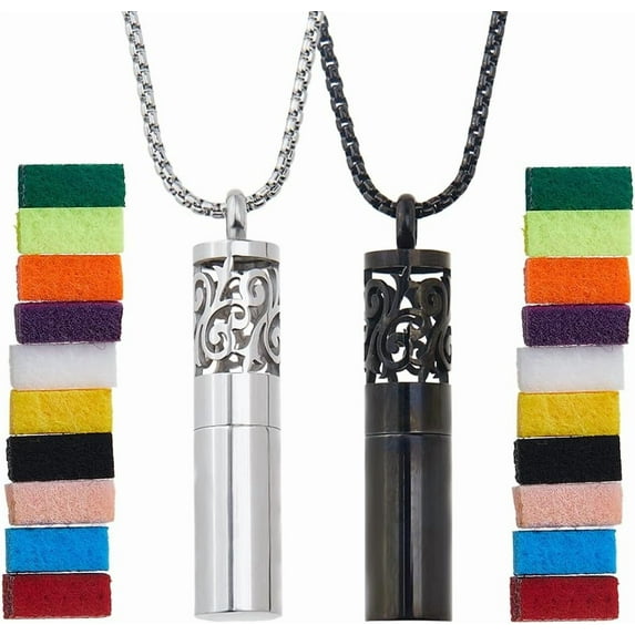 2Sets 2Colors Stainless Steel Column Diffuser Pendant Essential Oil ...