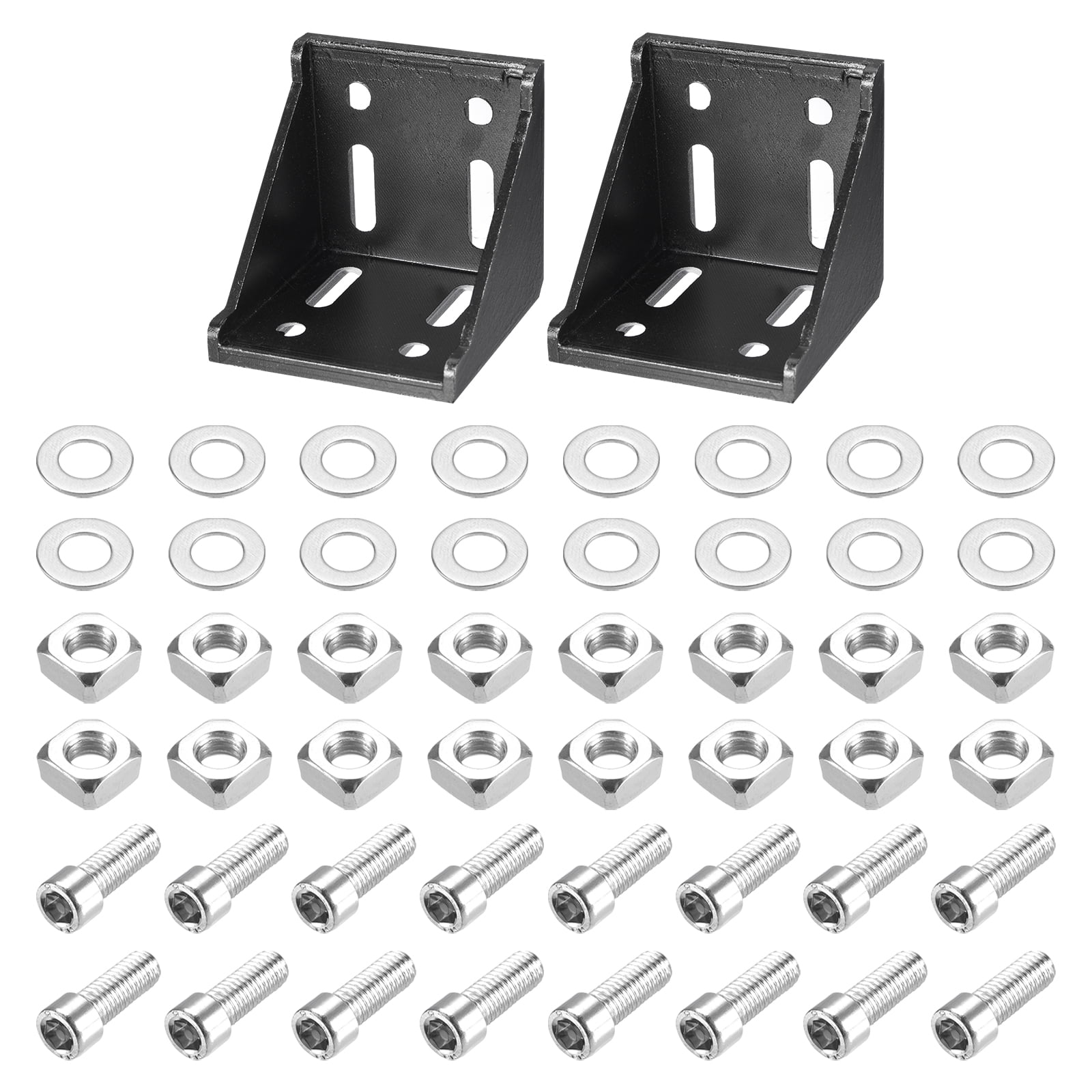 2Sets 8080 Inside Corner Bracket Gusset Mount Kits, 78x78x79mm (Black ...