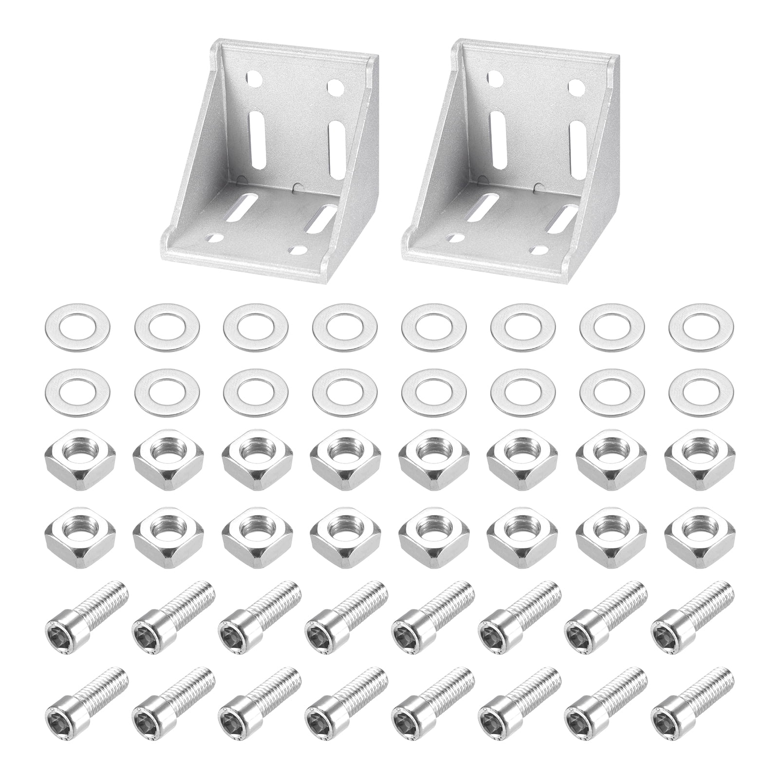 2Sets 8080 Inside Corner Bracket Gusset Mount Kits, 78x78x79mm(Silver ...
