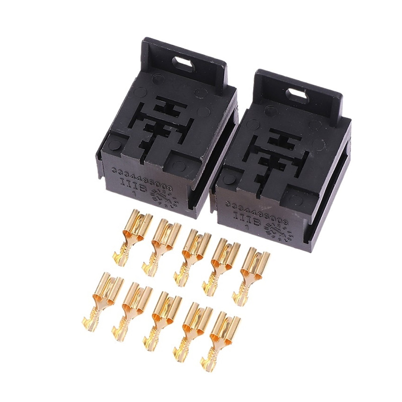 2Sets Car Auto Vehicle 5 Pin Relay Socket Holder with 5Pcs 6.3mm Copper ...