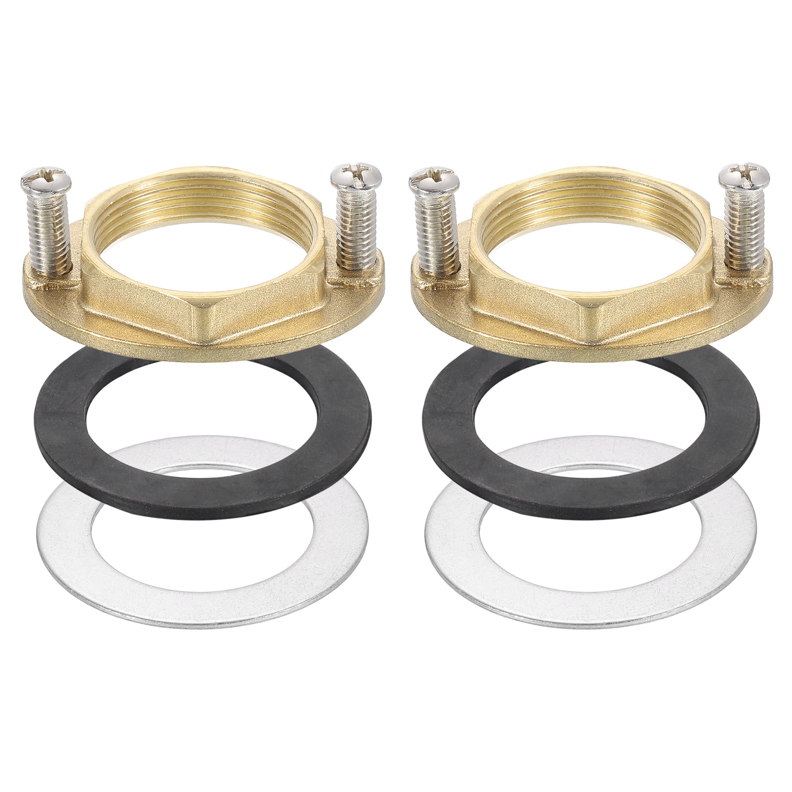 2Sets Female Thread Hex Lock Nut 1-1/4inch (31mm) Brass Single Hole ...