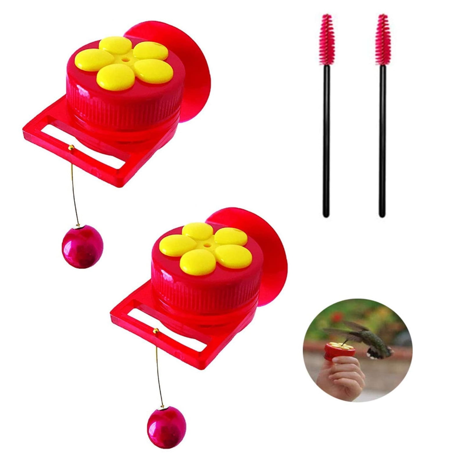 2Sets Handheld Hummingbird Feeders Nectar Feeding Stations Cup Window ...