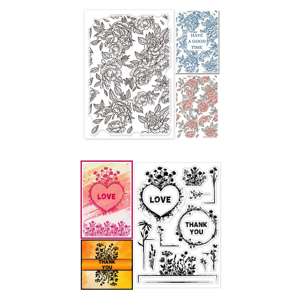 2Sheet Custom PVC Plastic Clear Stamps for DIY Scrapbooking Photo Album Decorative Cards Making ...