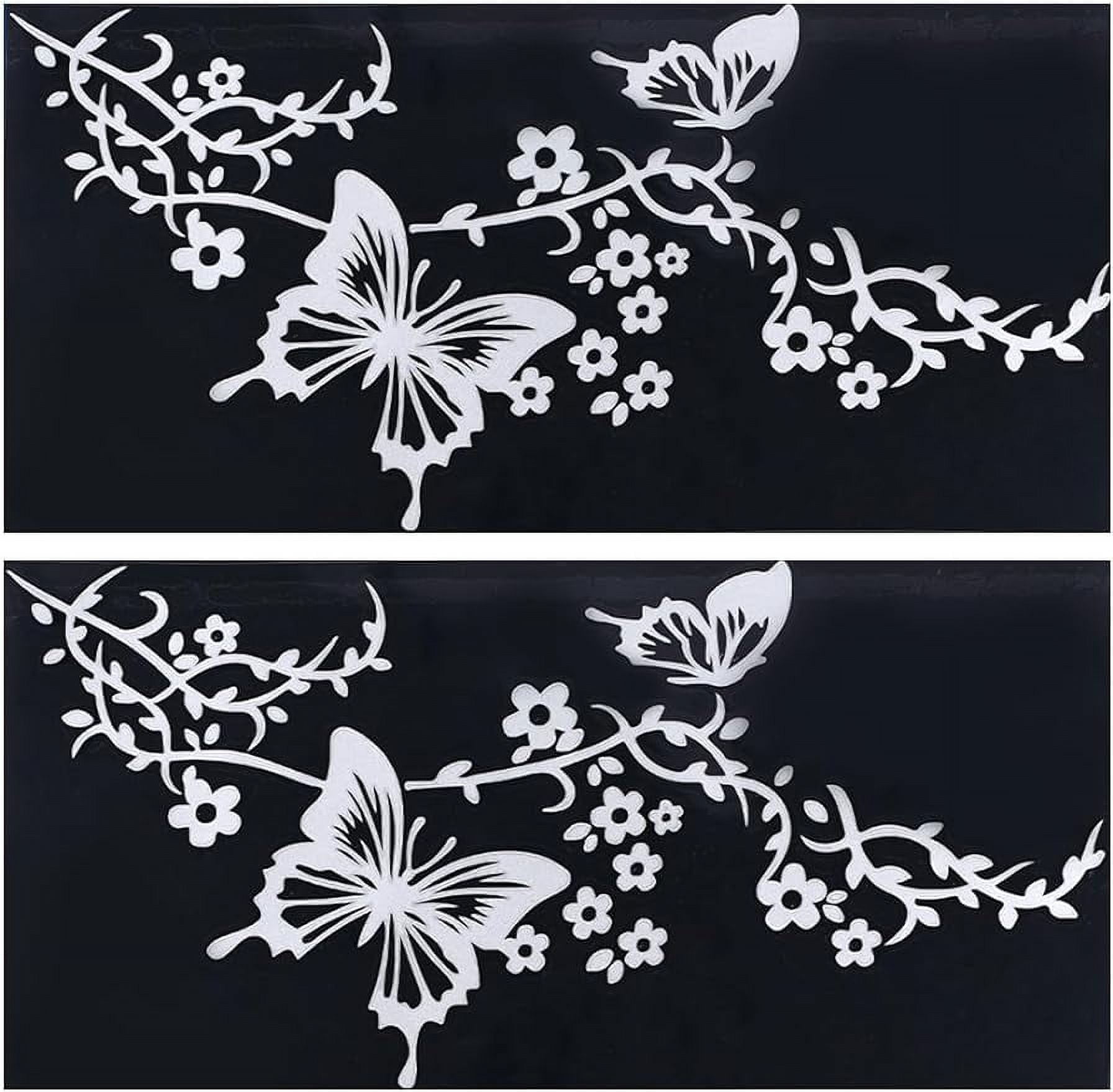 2Sheet Floral Butterfly Decals Butterflies Kissing Flowers Car Decal ...