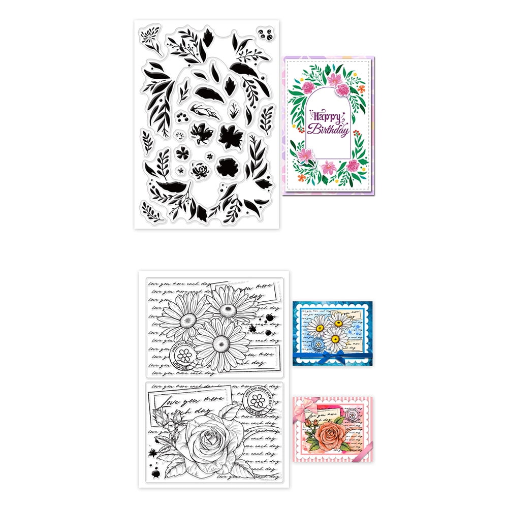 2Sheet PVC Plastic Stamps for DIY Scrapbooking Photo Album Decorative ...