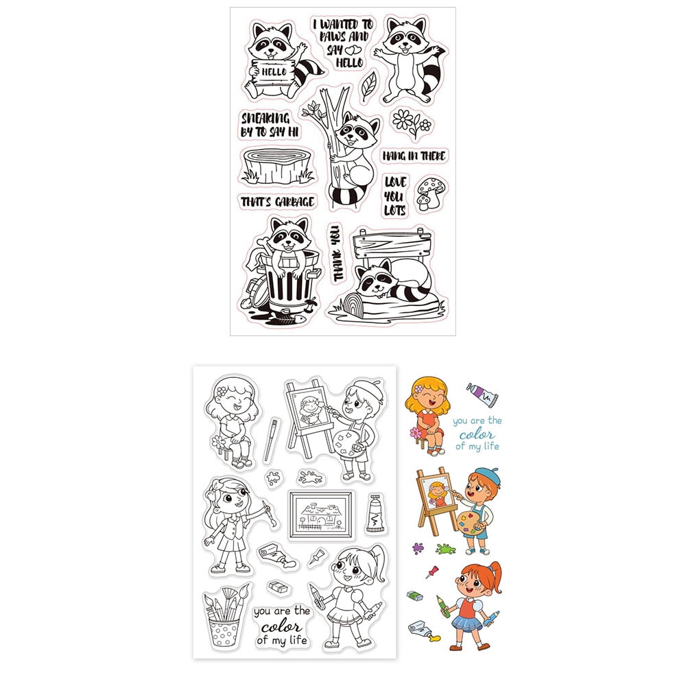 2Sheet PVC Plastic Stamps for DIY Scrapbooking Photo Album Decorative ...