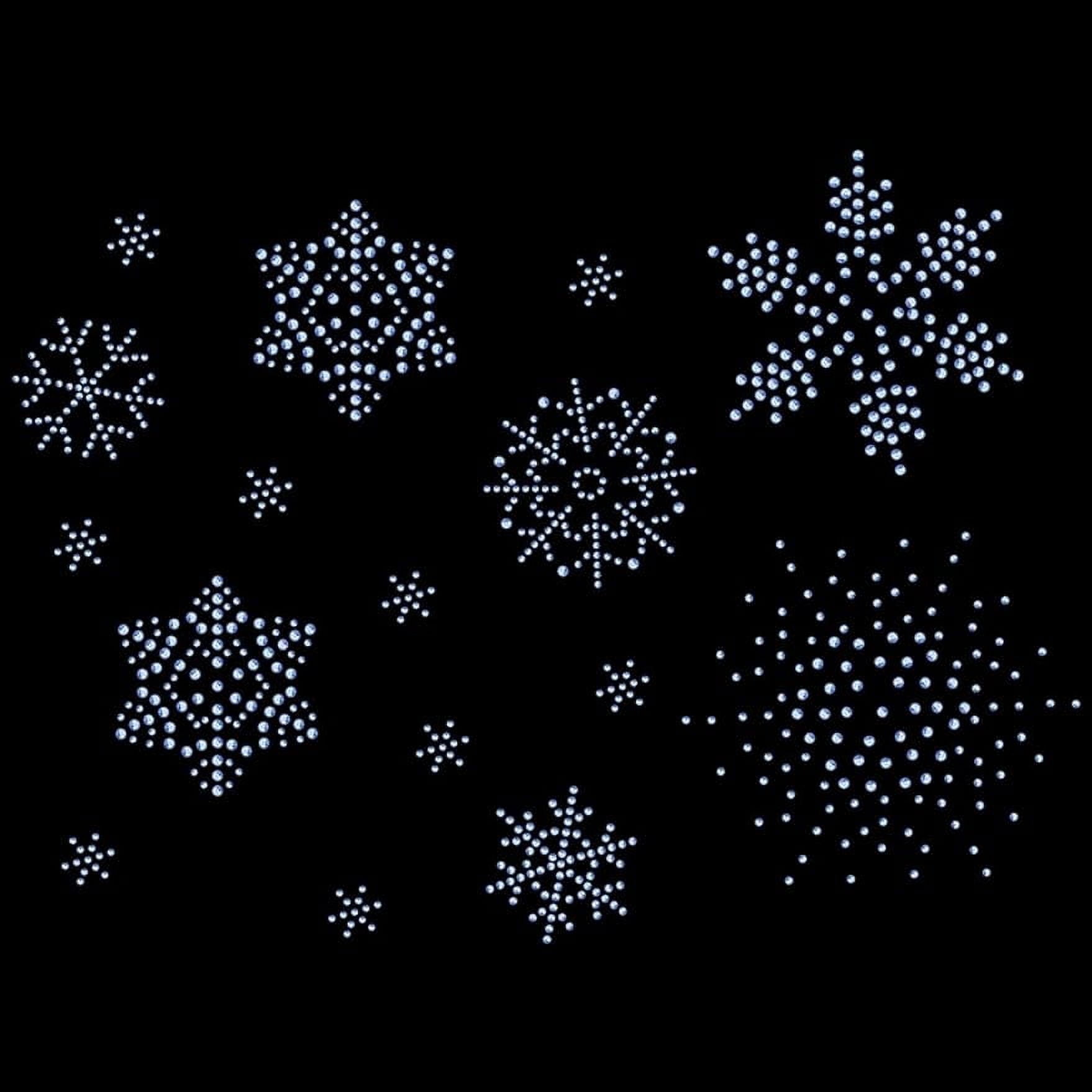 2Sheet Snowflake Iron on Rhinestone Crystal Transfers Applique 16pcs ...