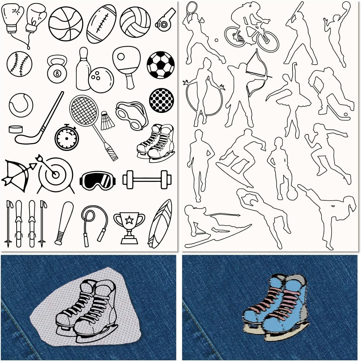 2Sheets Sports Athlete Water Soluble Embroidery Patterns Stabilizers ...