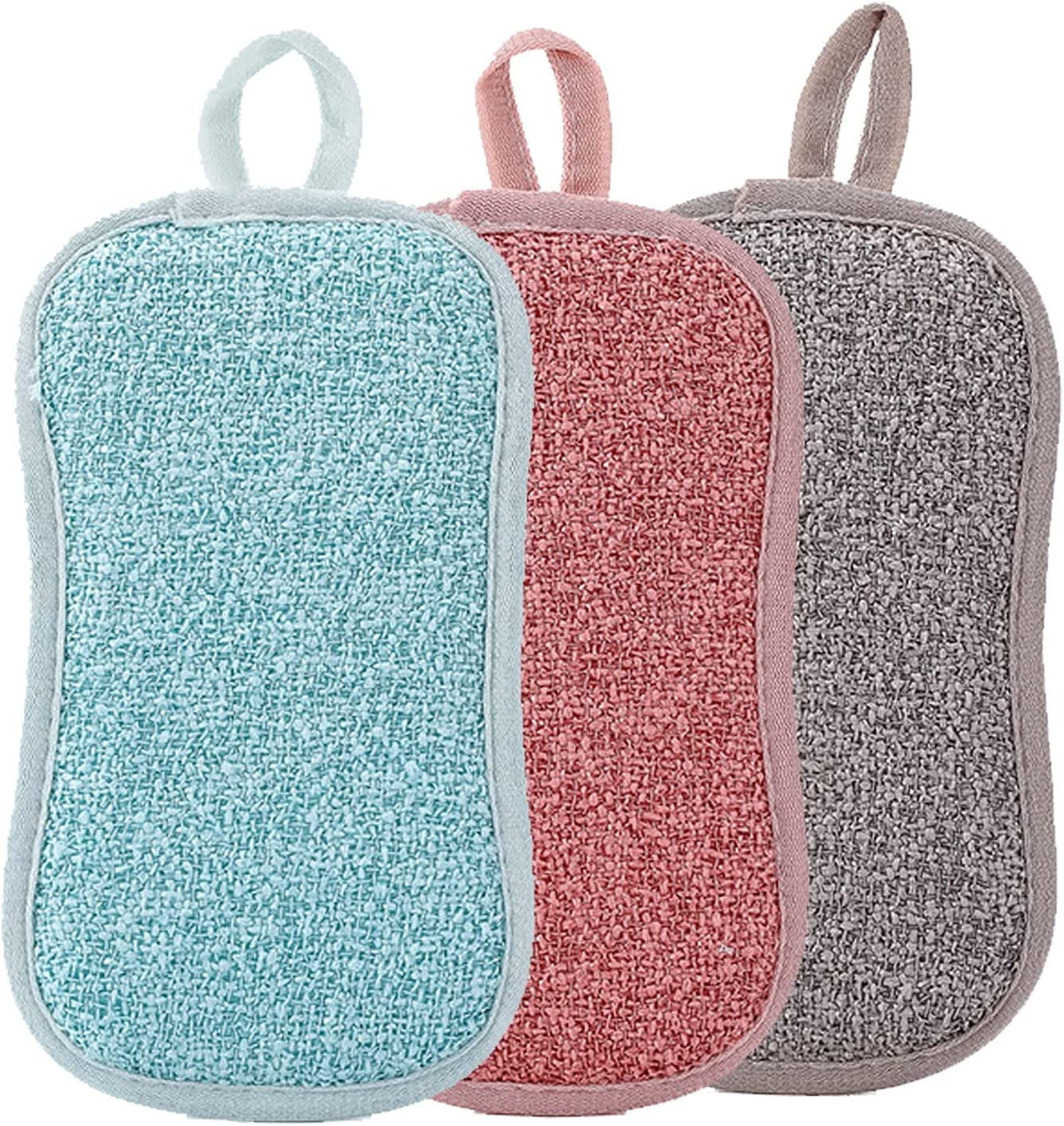 2Sided Rags Cleaning Cloth Absorbent Dish Wiping Towel Grease Sponge ...