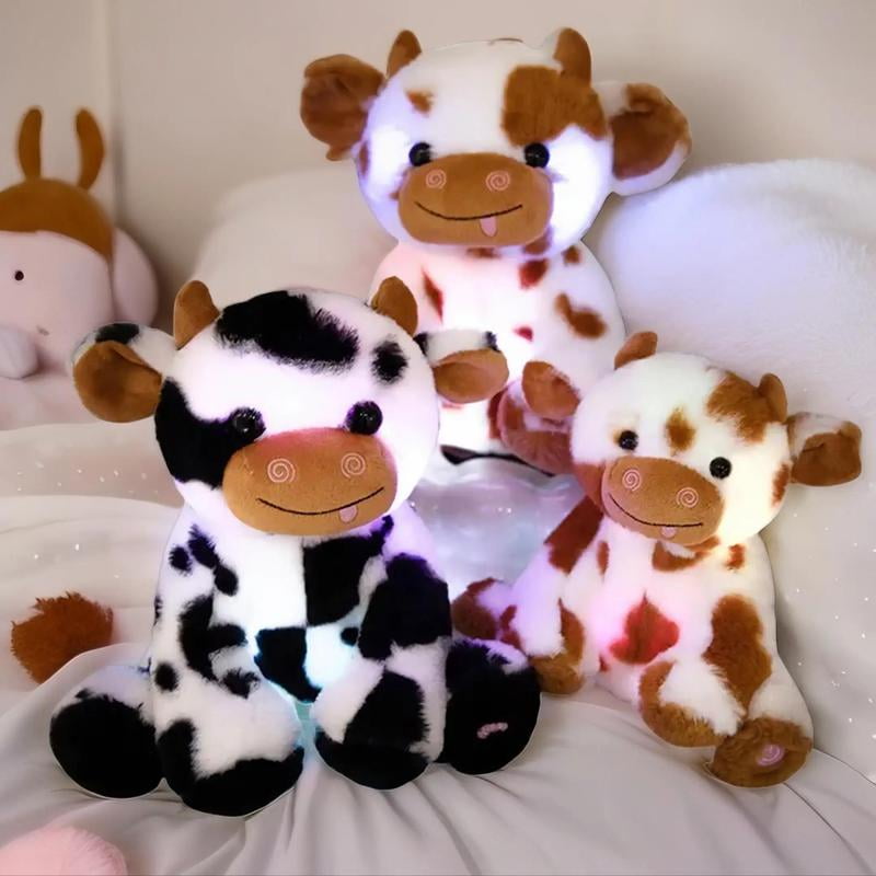 2Sizes LED Cow Plush Toys, 1 Count Glow In The Dark Cow Toys Lighting ...