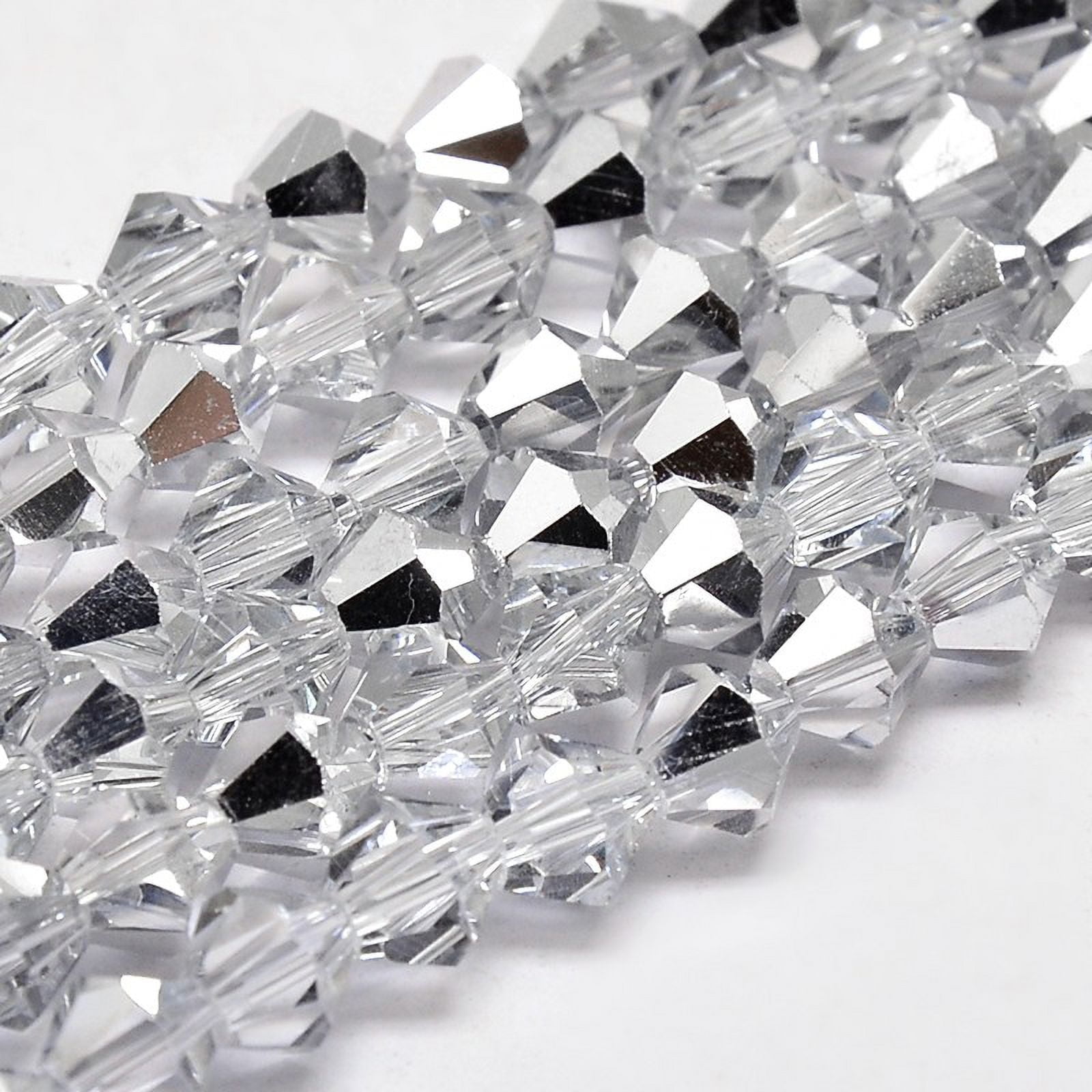 2Strand Imitate Austrian Crystal Electroplate Bicone Glass Faceted Bead ...