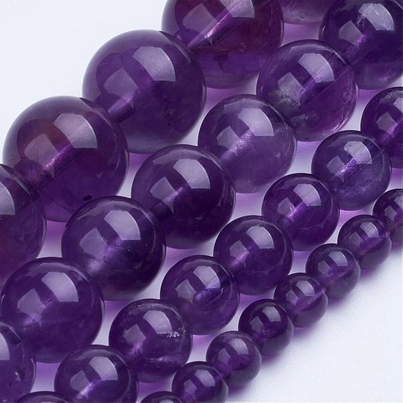 2Strand Natural Amethyst Bead Strands Grade A Round 8~8.5mm Hole: 1mm ...