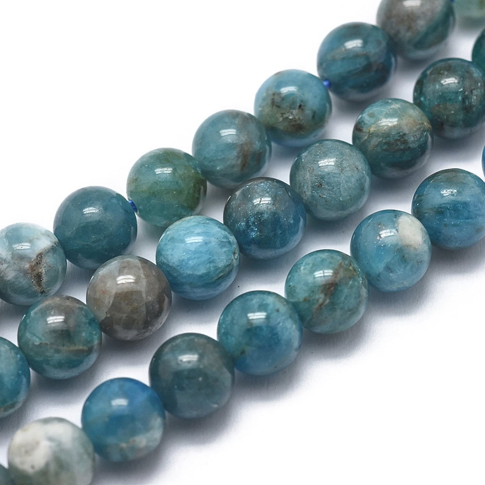 2Strand Natural Apatite Beads Strands Grade AB Round 10mm Hole: 1.2mm ...