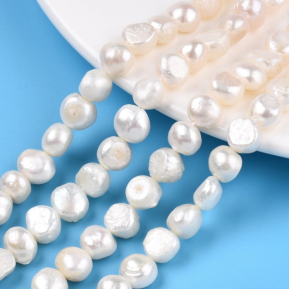 2Strand Natural Cultured Freshwater Pearl Beads Strands Baroque Pearls ...