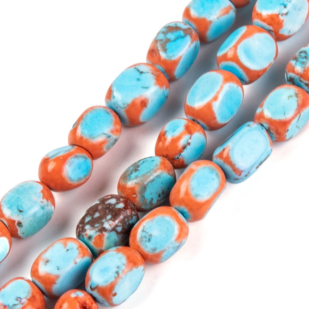 2Strand Natural Imperial Jasper Beads Strands Dyed Cuboid Dark Orange 5 ...
