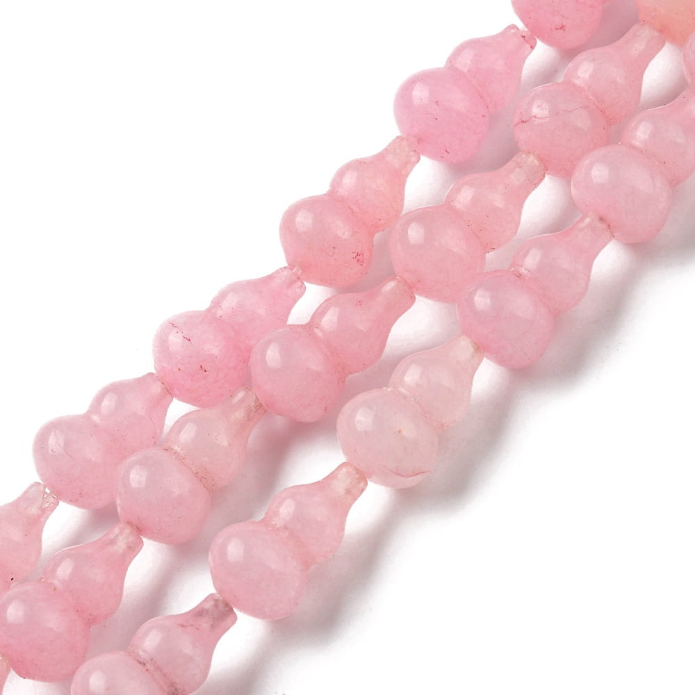 2Strand Natural White Jade Beads Strands Dyed Gourd Pink 17.5~18.5x9.5 ...