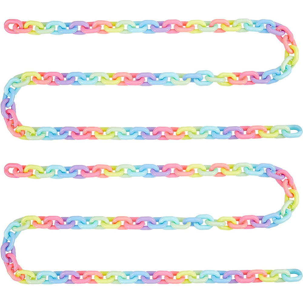 2Strands Handmade Acrylic Cable Chains Colorful Links: 19x14x4.5mm 39. ...