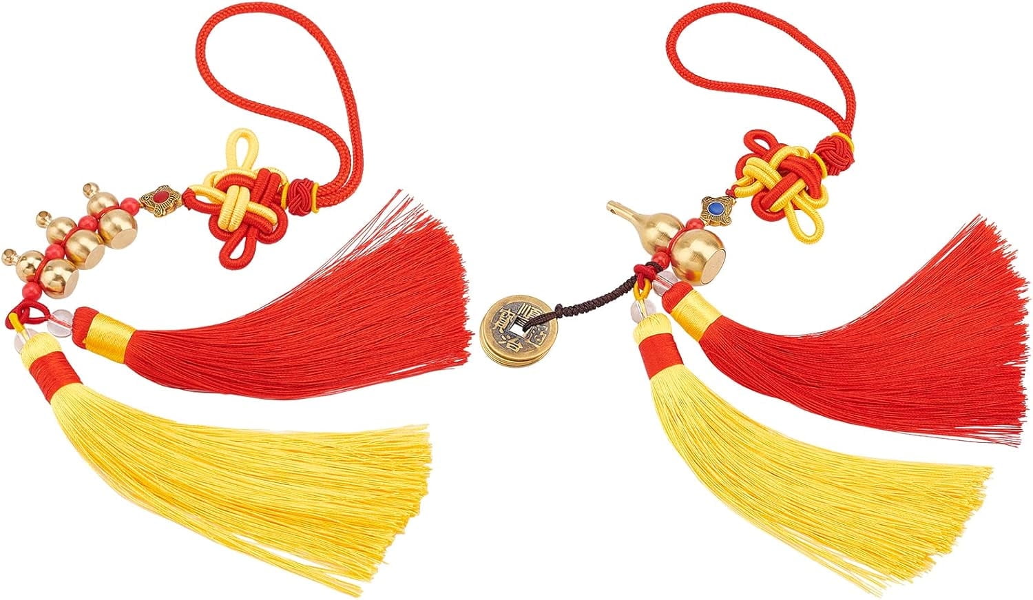 2Styles Chinese Lucky Coins Good Luck Gourd Five Emperors Coins Feng Shui Coins Car Ornament ...