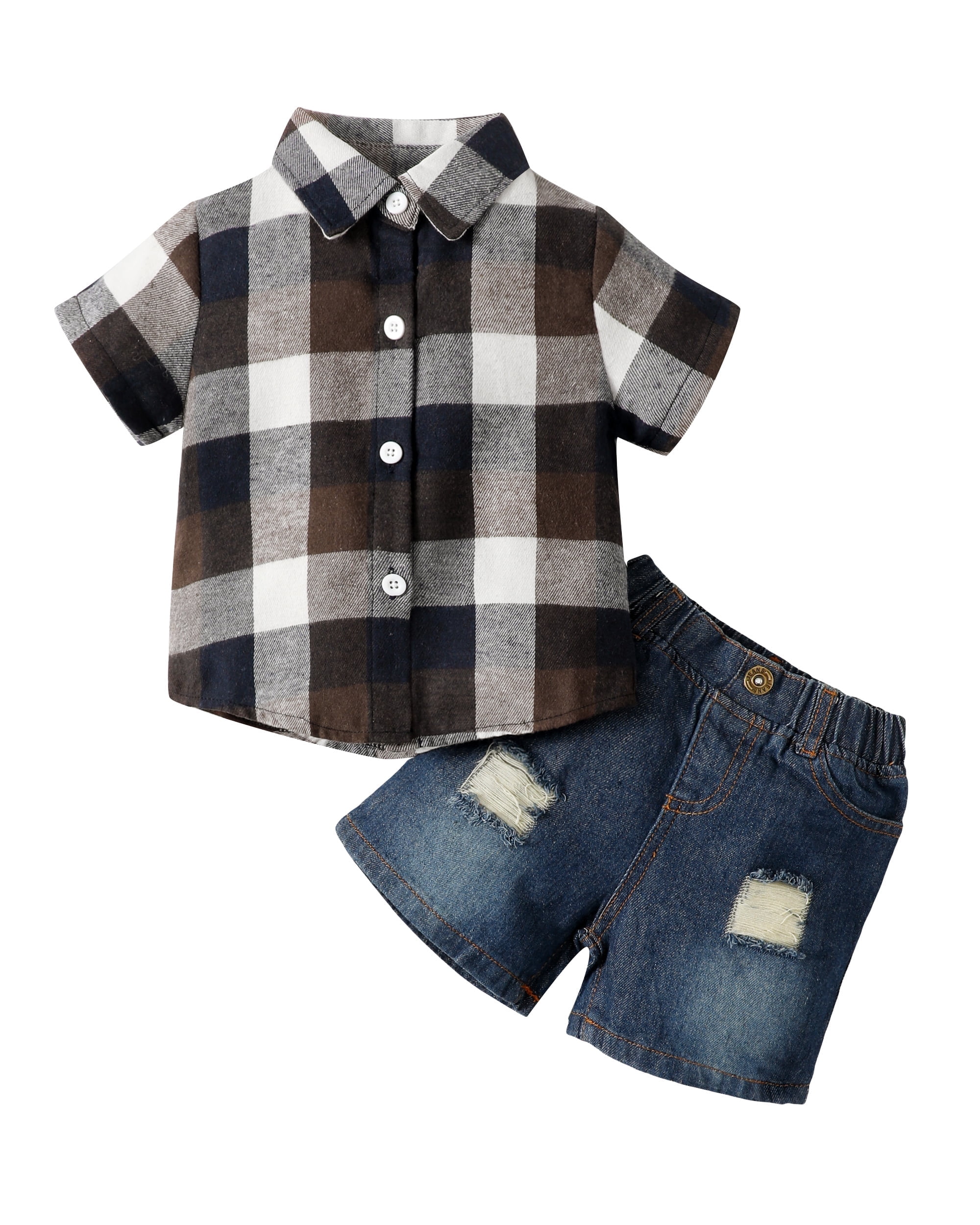 Toddler Boy Clothes 2T 3T Summer Outfits 2T Boys Clothes Plaid Short ...