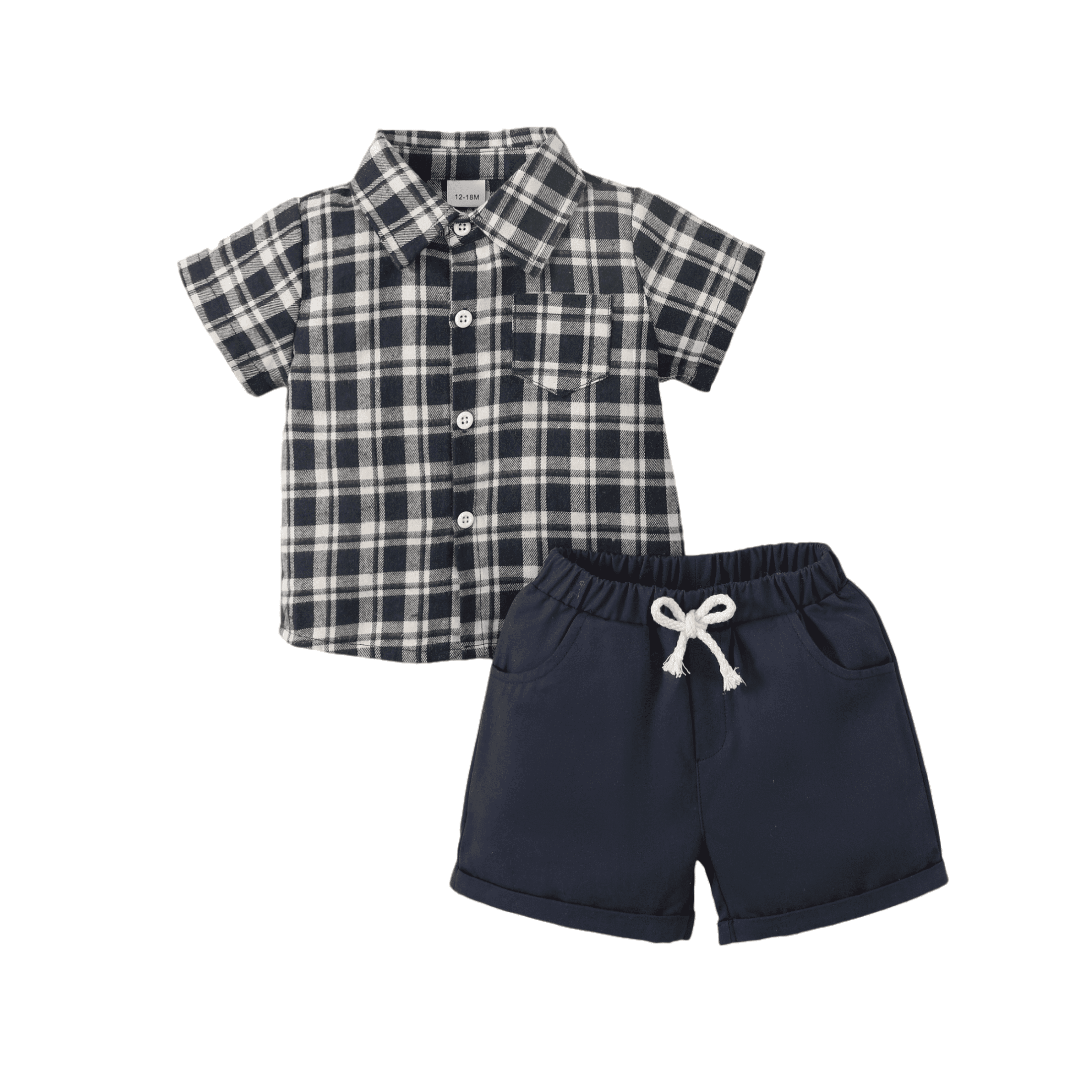 2T 3T Boy Clothes Summer Plaid Outfits Short Sleeve Shirt Shorts ...