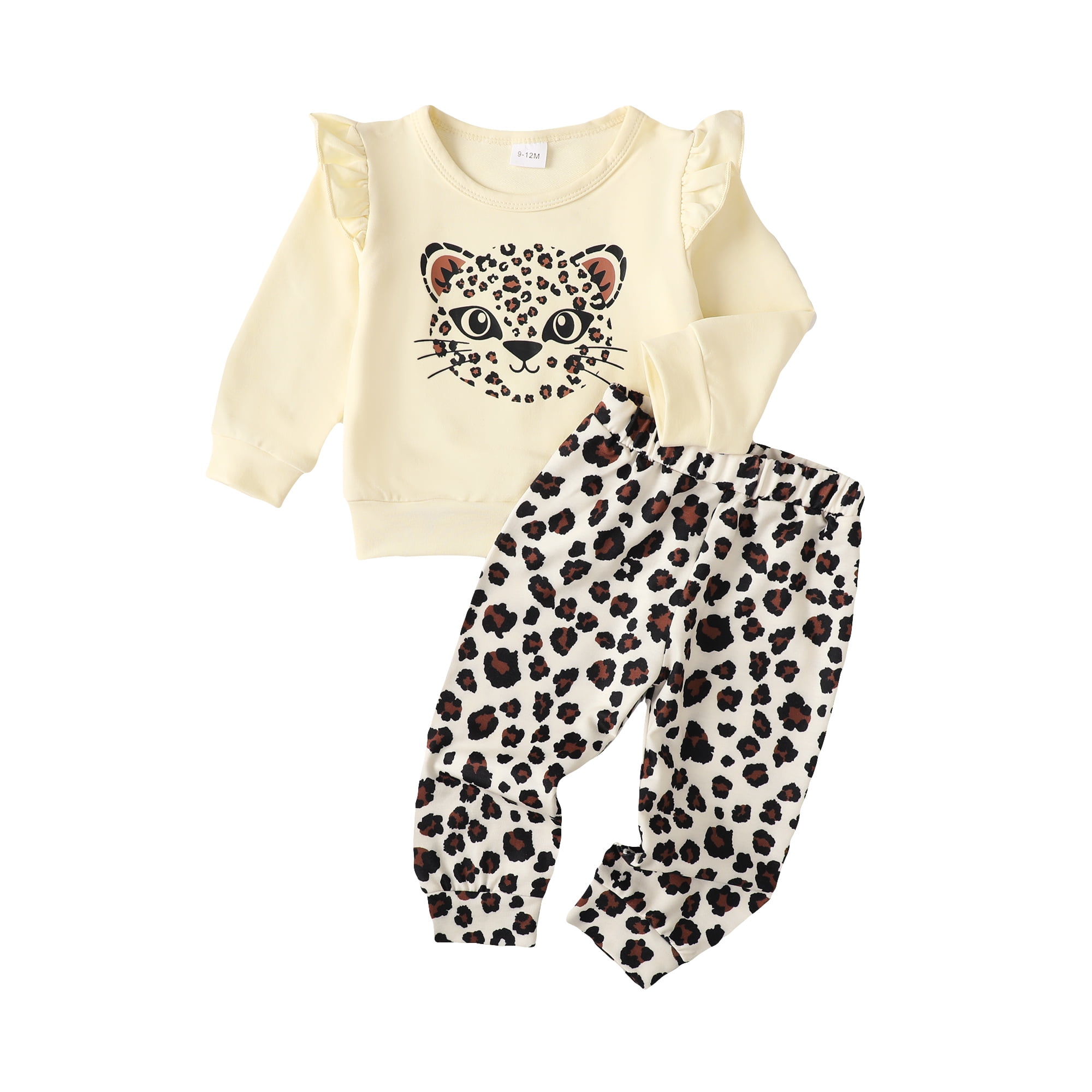 2T Baby Girls Clothes 3T Girls 2PCS Fall Winter Outfits Set Leopard ...