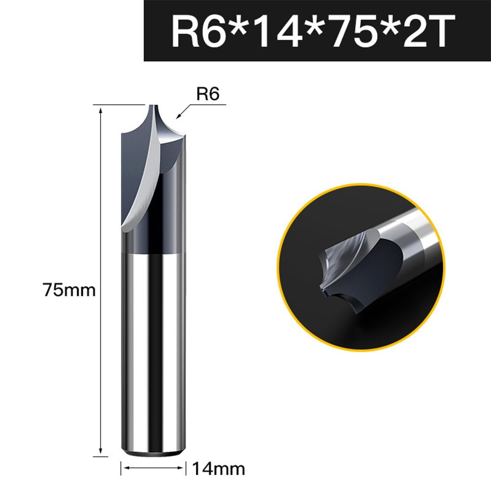 2T Corner Rounding End Milling Cutter R0.5-R6.0 TiCN Coated Carbide ...
