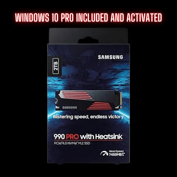 2TB 990 Pro w/ Heatsink M.2 SSD With Windows 11 Pro Pre Installed and ...