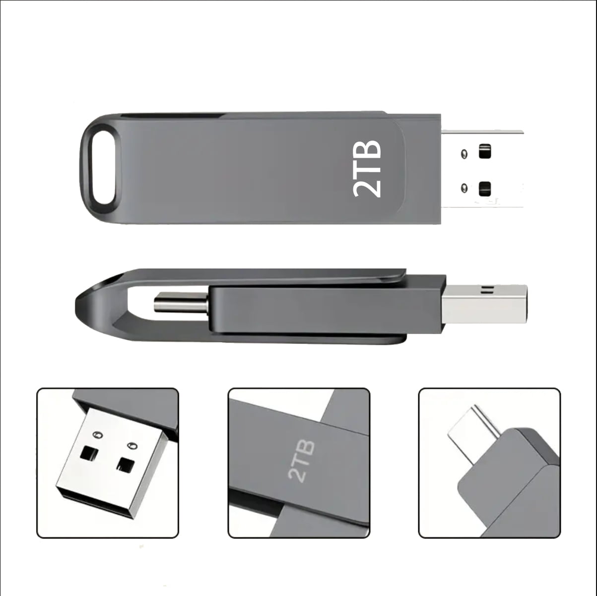 2TB USB Flash Drive High-Speed Thumb Drive Memory Stick USB Drive Data ...