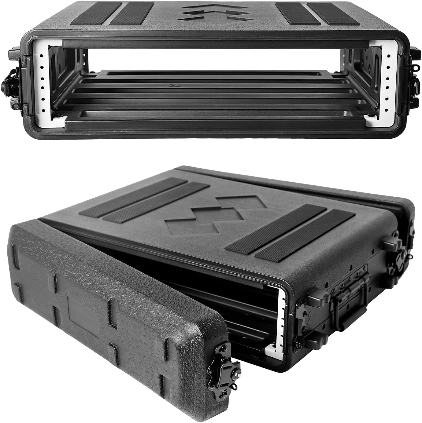 2U Rack Case Standard 17" Depth, 19" Rackmount Flight Cases, Watertight Dust-proof 2 Space Shock ...
